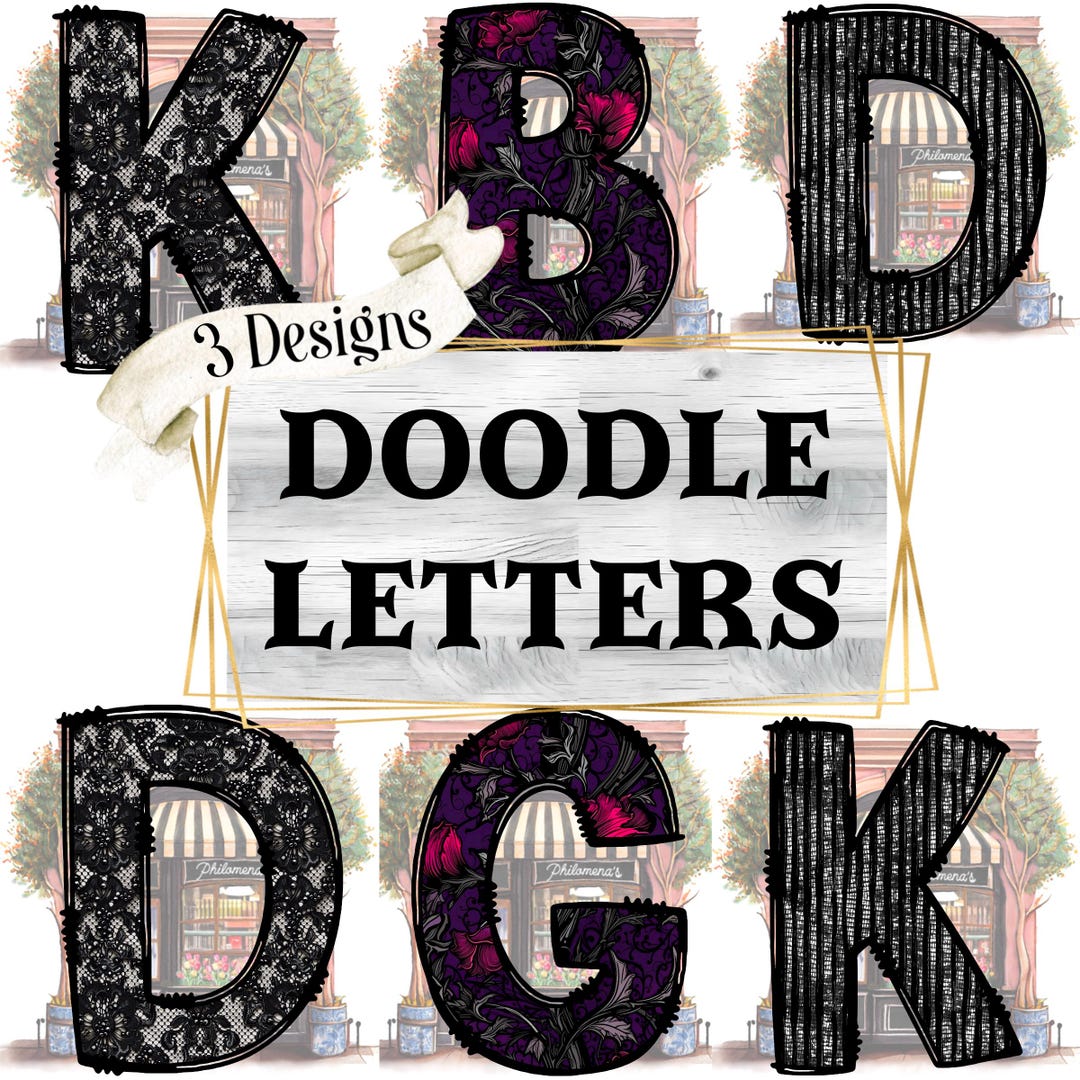 Glam Goth Doodle Letters,font, Alphabet, Spooky Season, PNG, Clipart ...