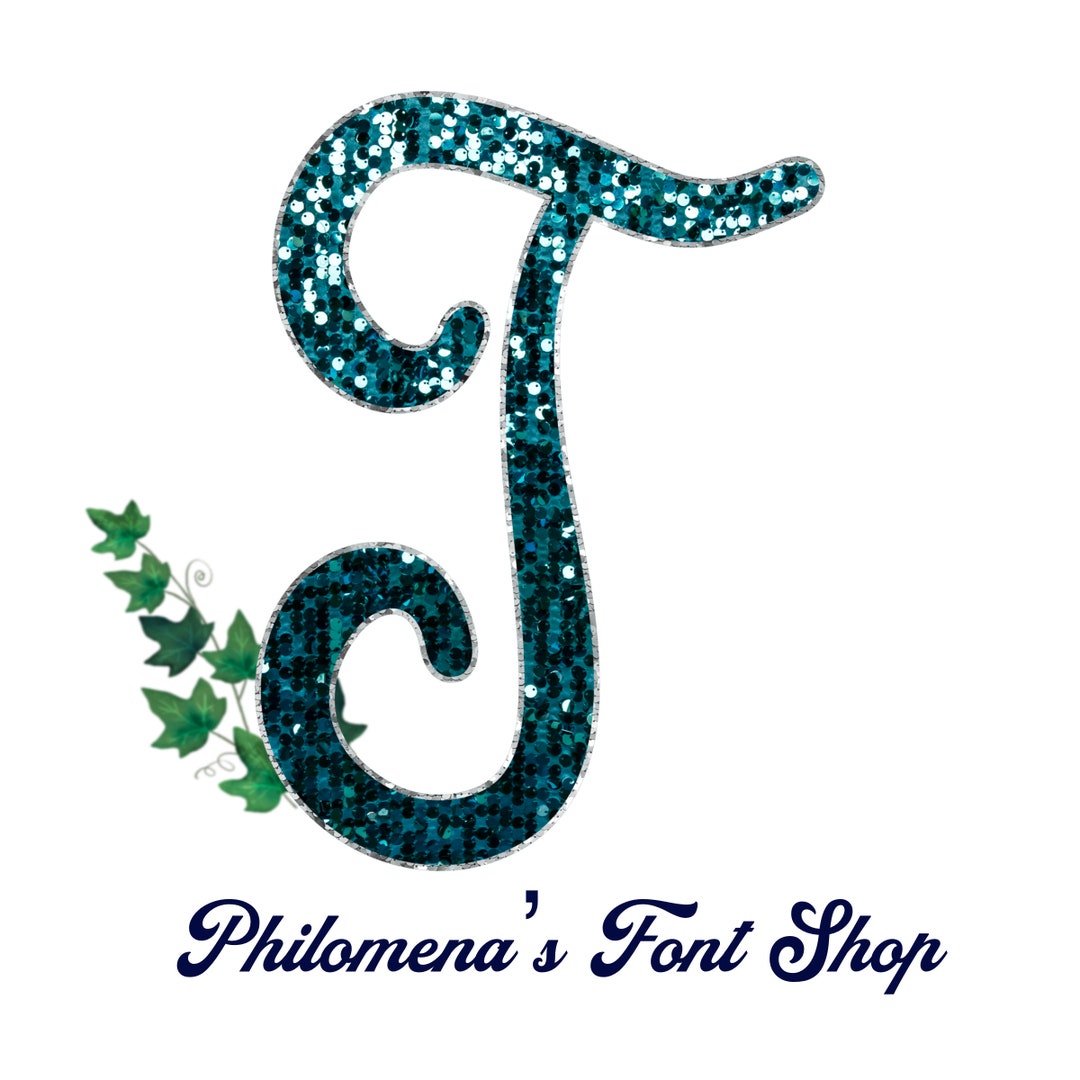 Monogram Font, Script Letters, Alphabet, Initials, PNG, Glitter Sequins ...