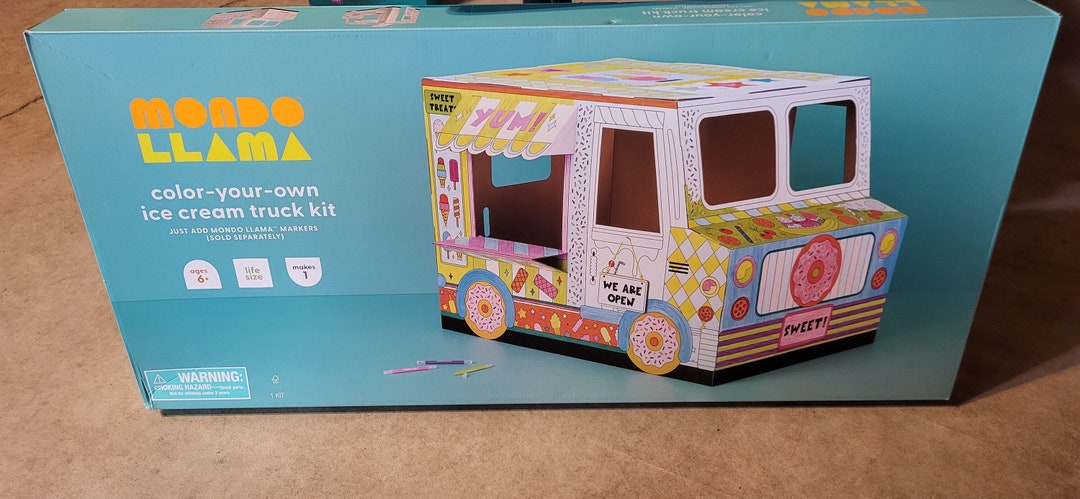 Color Your Own Ice Cream Truck Cardboard Playhouse - Etsy
