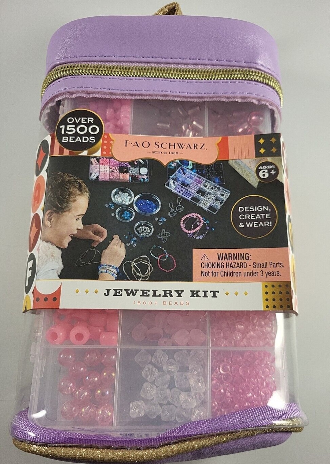 Bead Jewelry Making Kit With Storage Boxes and Bag Over 1500 Beads and ...