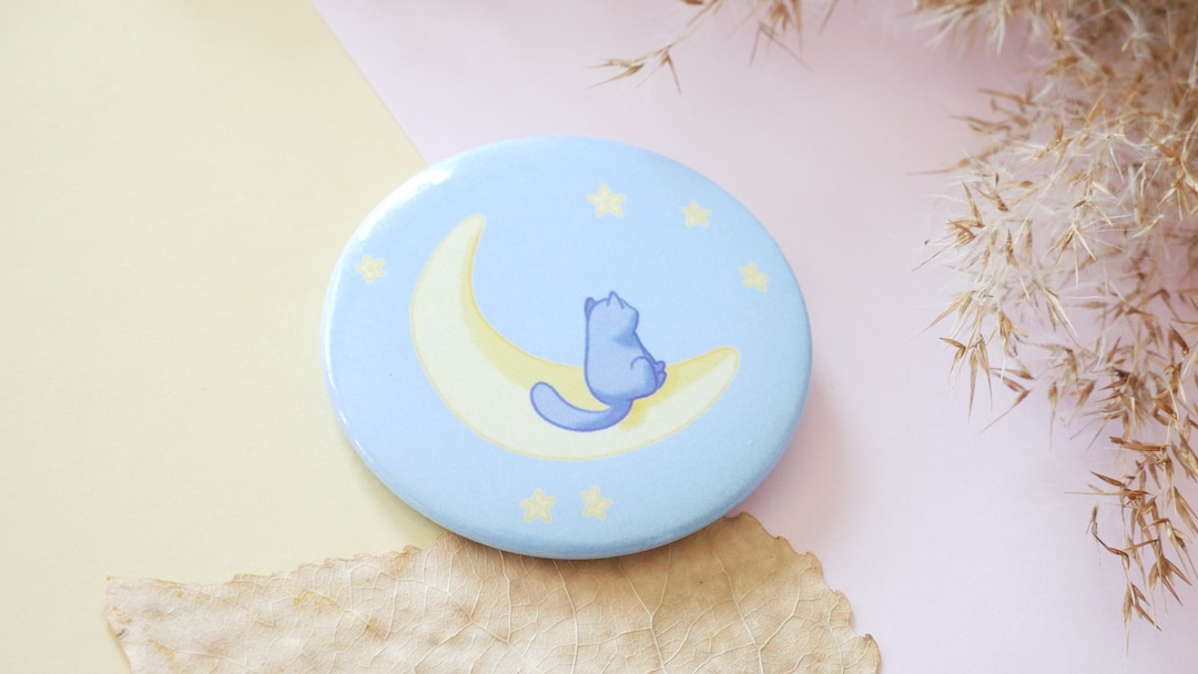 Cute Cat Button | Kawaii Cat Button Badge - Etsy