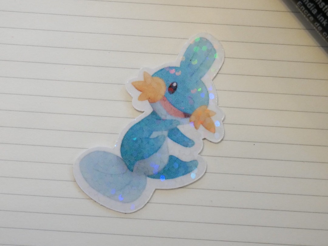 Pokémon Mudkip Sticker Holographic Vinyl Sticker Glitter - Etsy