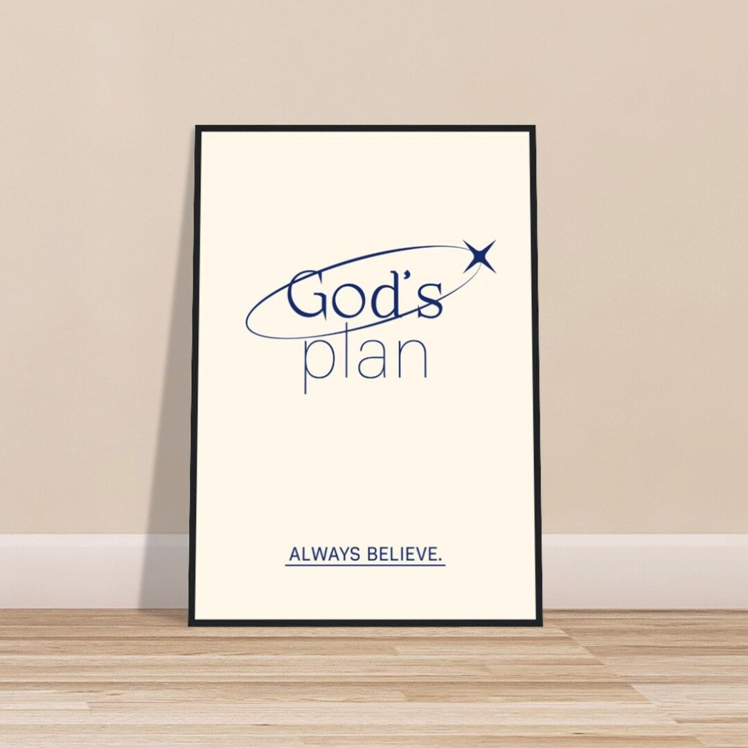 Motivational, Inspirational, Canvas/poster, God's Plan, Framed, Office ...