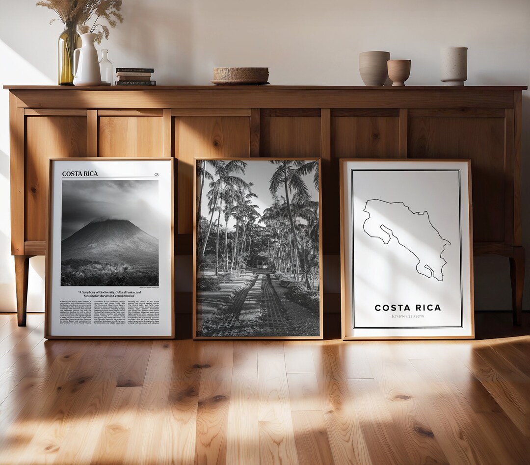 Costa Rica Art Print, Set of 3, Costa Rica Gallery Wall Art, Costa Rica ...