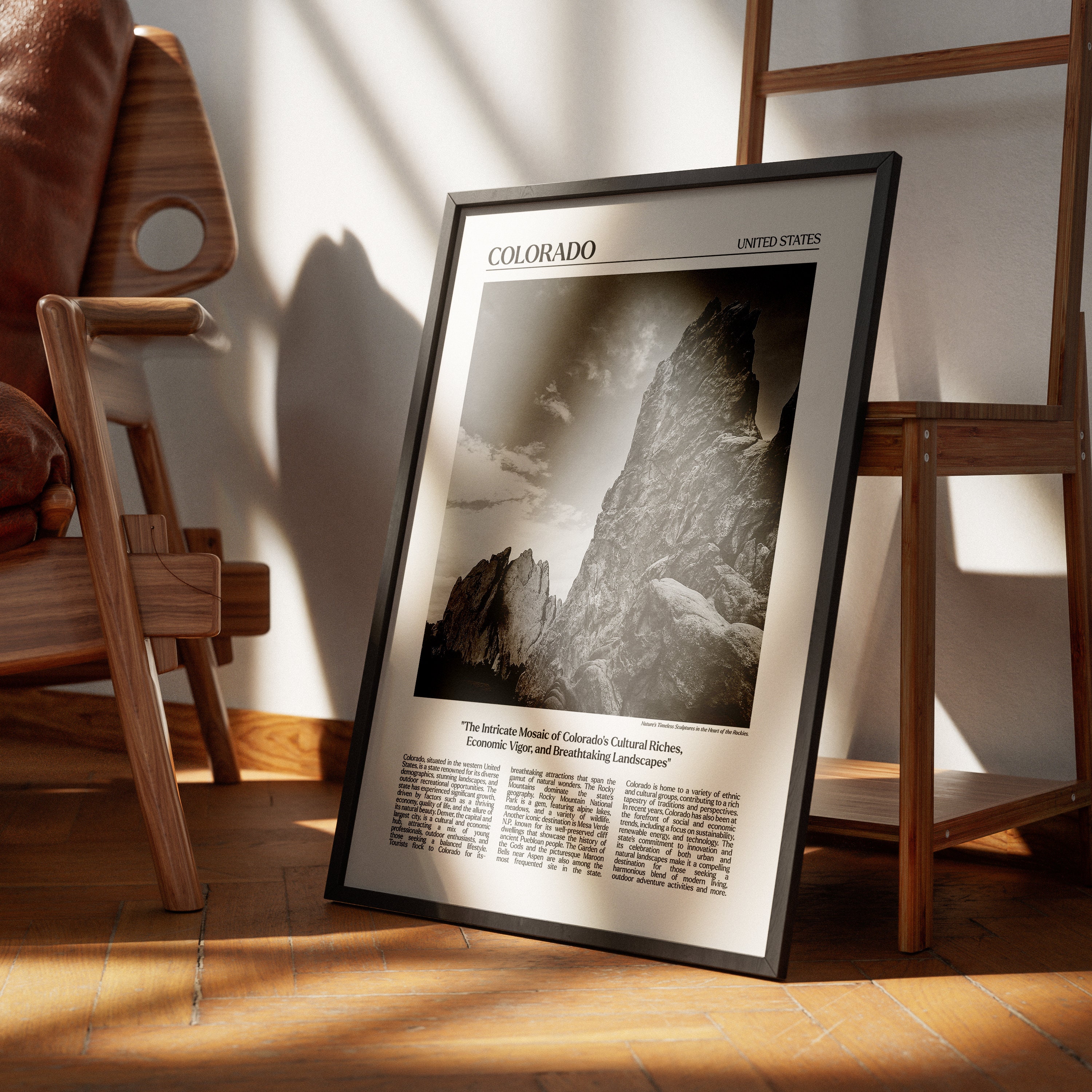 Colorado Print, Newspaper Style, Black and White Print, Printable Wall ...