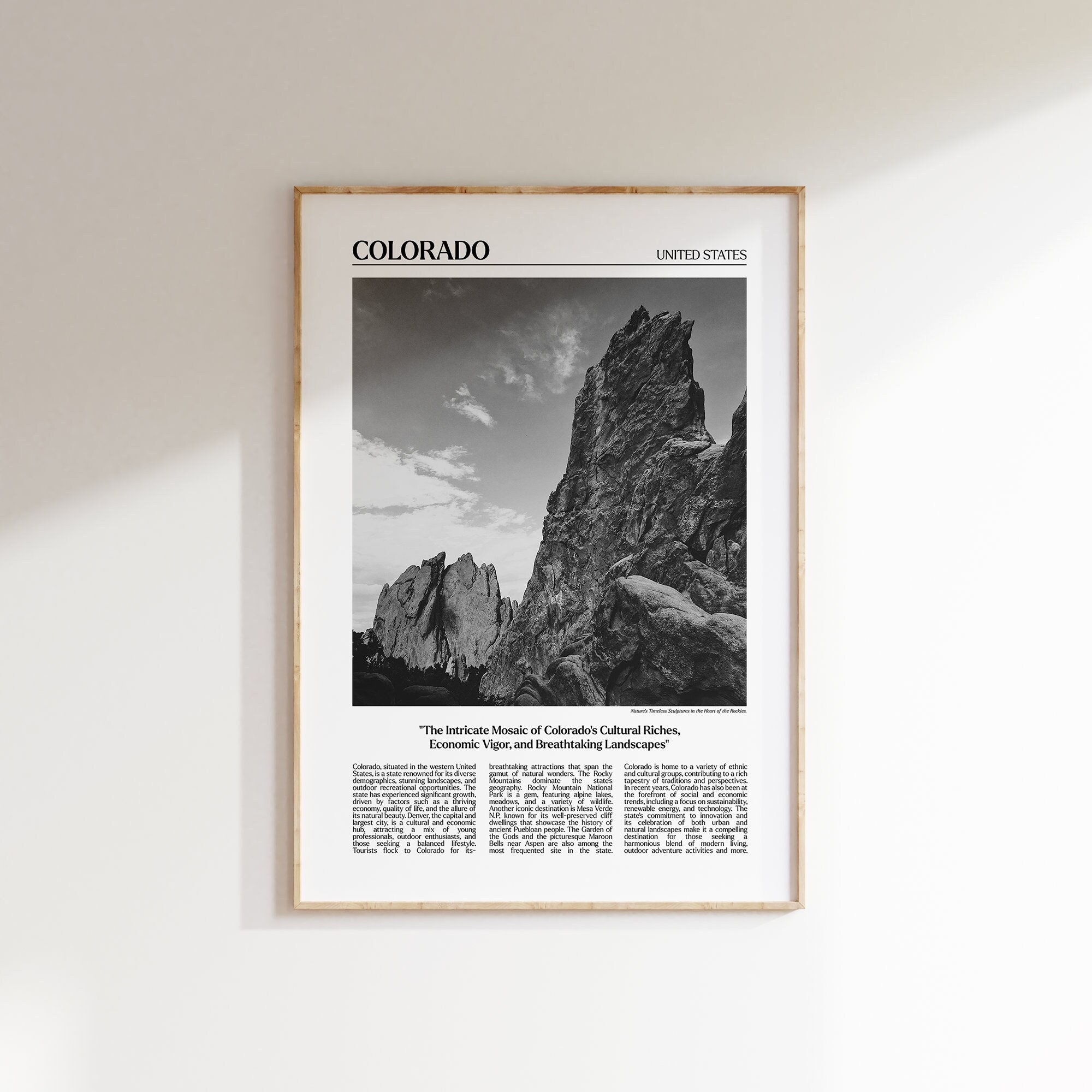 Colorado Print, Newspaper Style, Black and White Print, Printable Wall ...