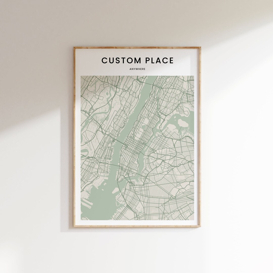 Custom City Map, Printable Minimal Map, Map Download, Minimalist Map ...