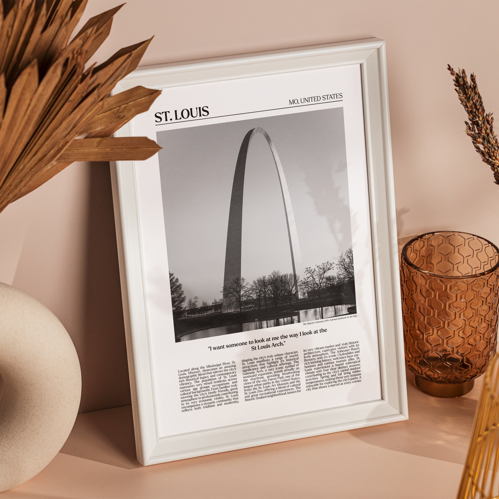 St Louis Poster, Newspaper Style, Black and White Print, Printable Wall ...