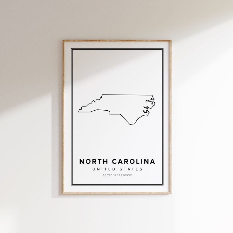 North Carolina Art Print, Set of 3, North Carolina Gallery Wall Art ...
