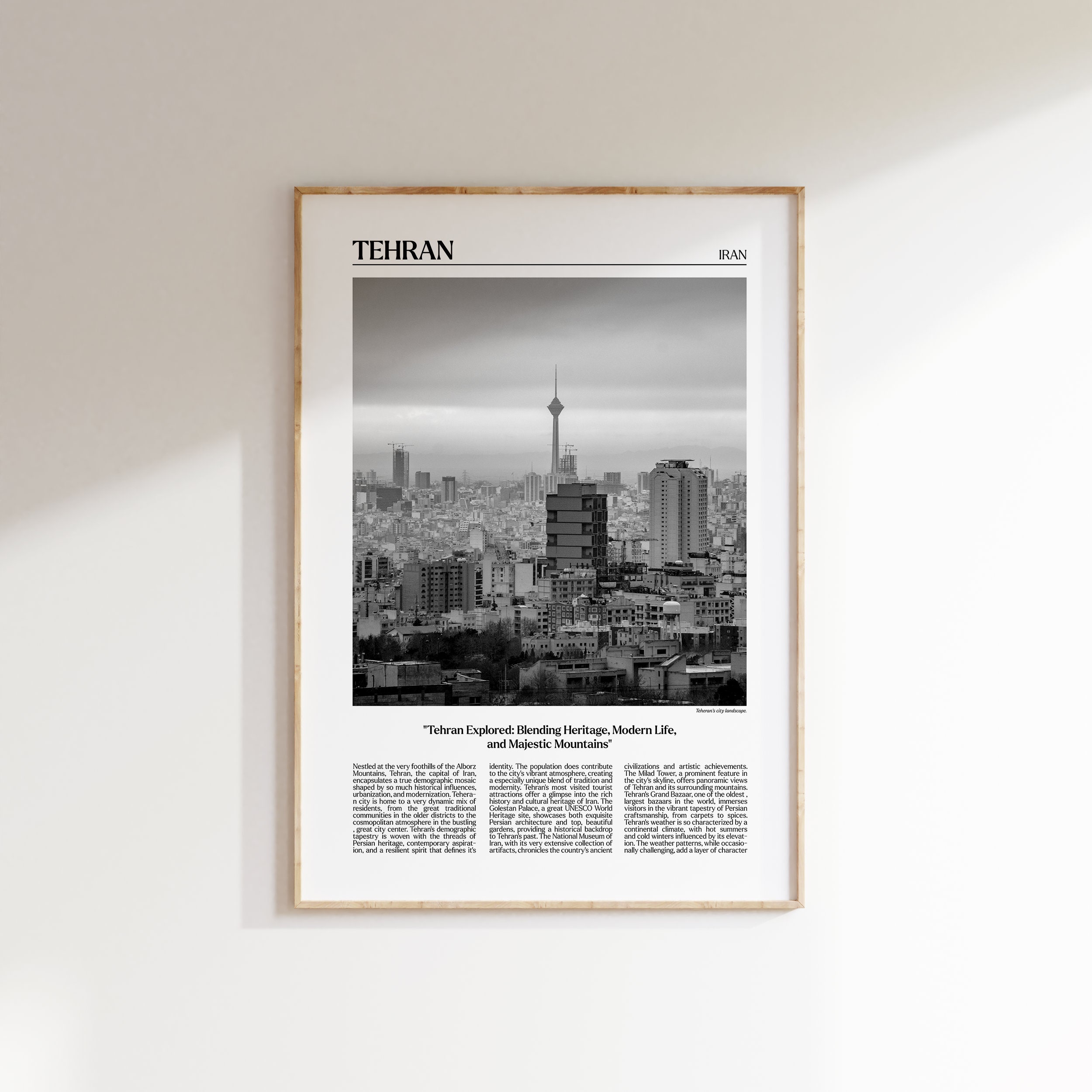 Tehran Art Print, Set of 3, Tehran Gallery Wall Art, Tehran Poster ...