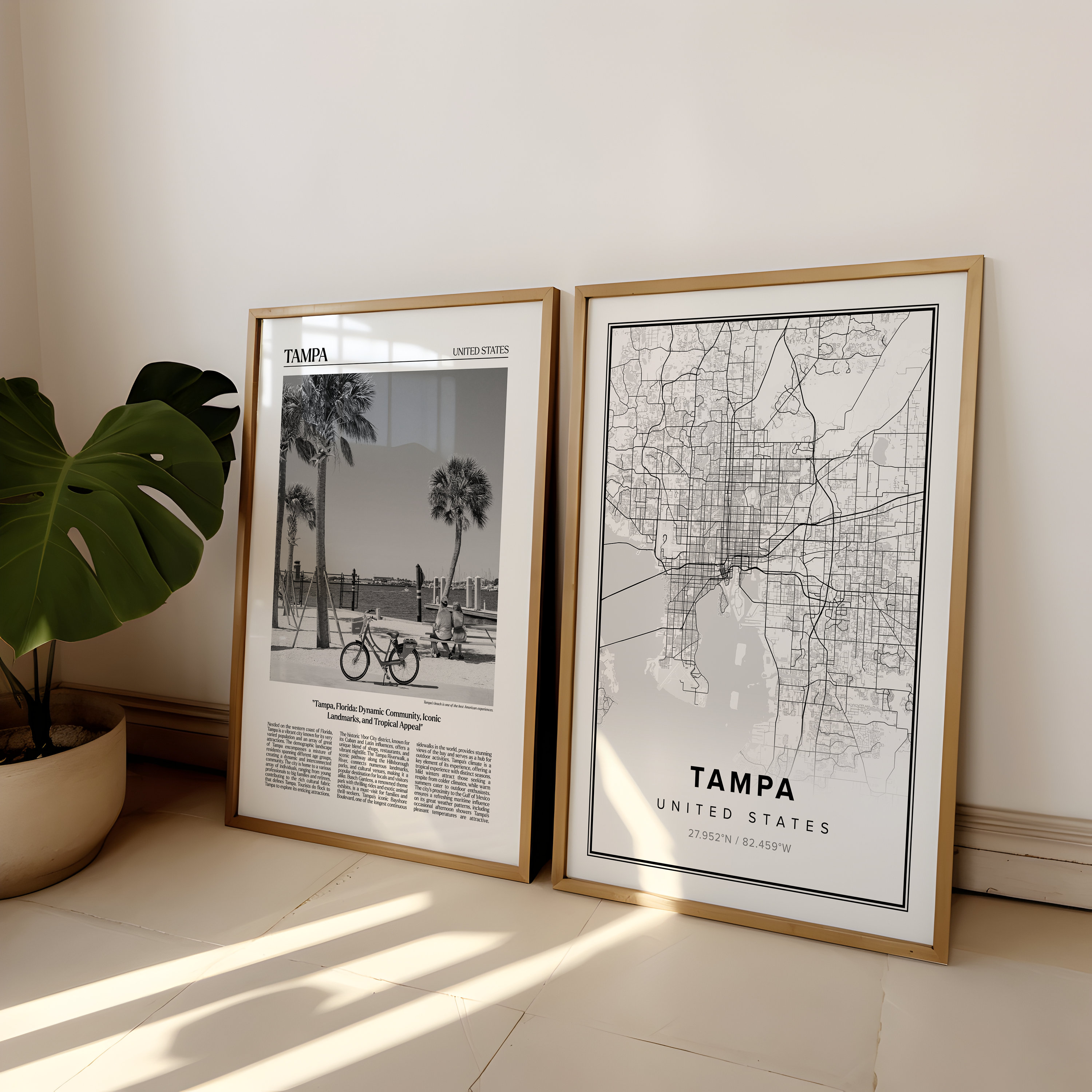 Travel Poster Set of 2 Prints, Tampa Art, Tampa Poster, Tampa Print ...