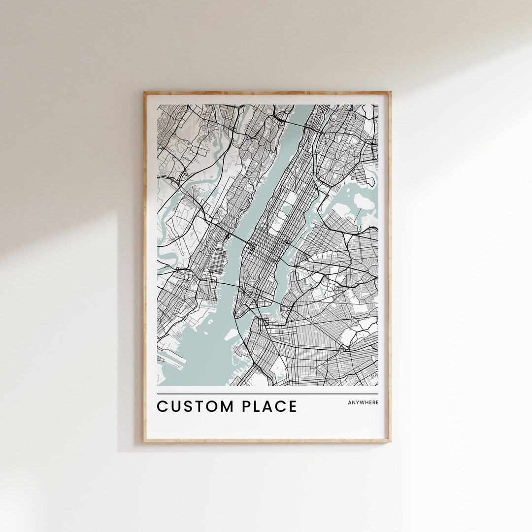 Mapa de la ciudad personalizado, mapa mínimo, descarga de mapas ...