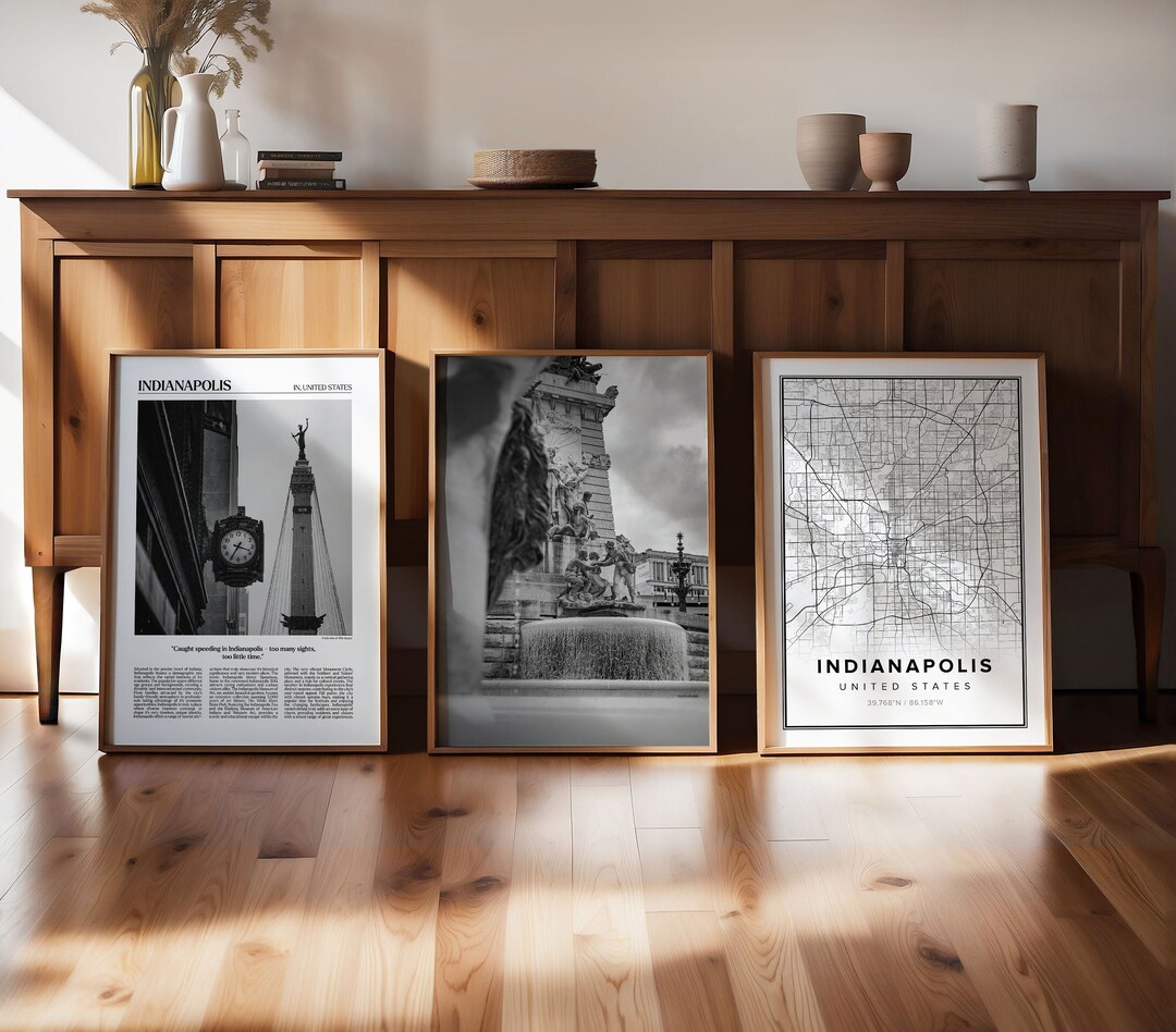 Indianapolis Art Print, Set of 3, Indianapolis Gallery Wall Art ...
