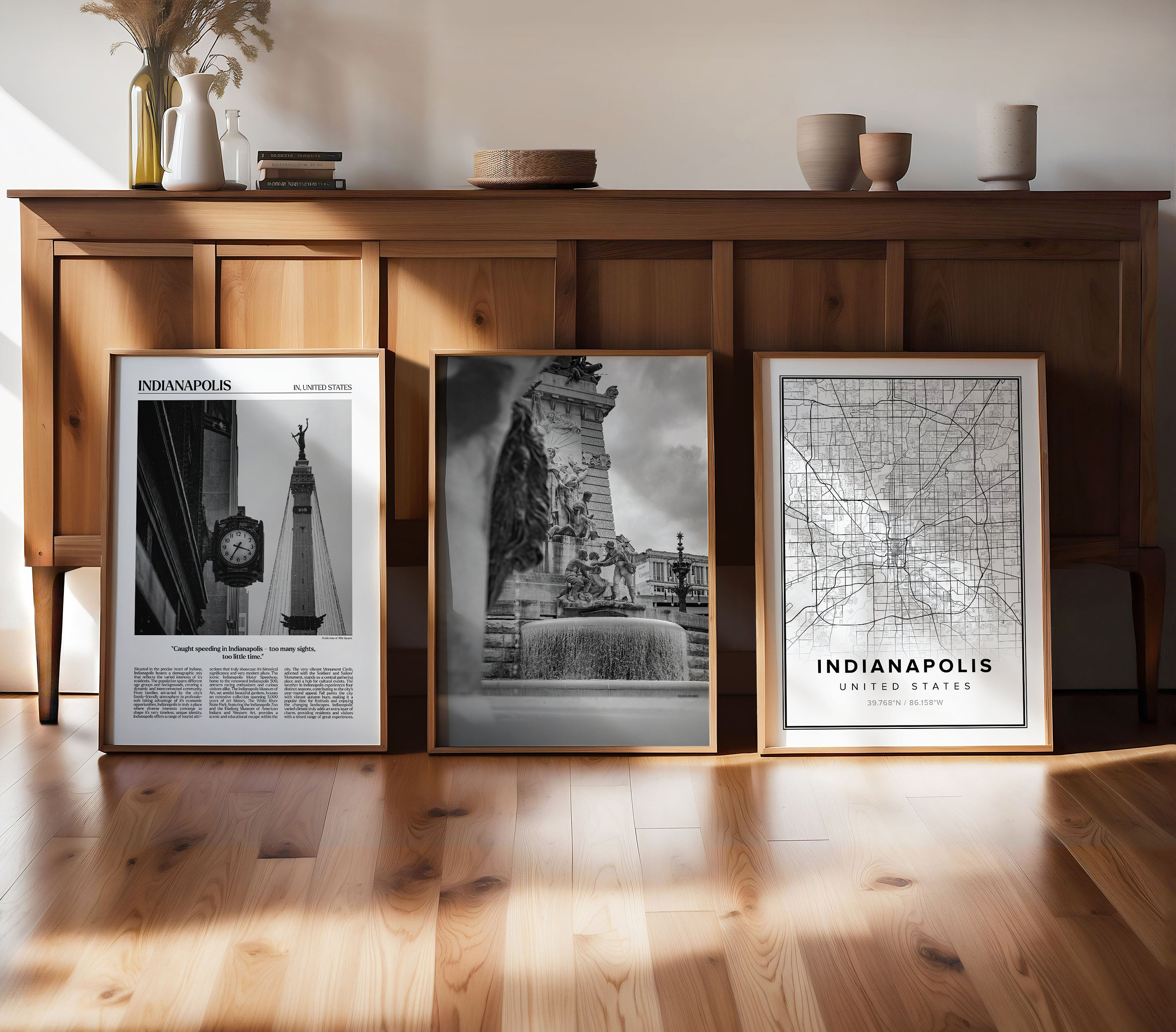 Indianapolis Art Print, Set of 3, Indianapolis Gallery Wall Art ...