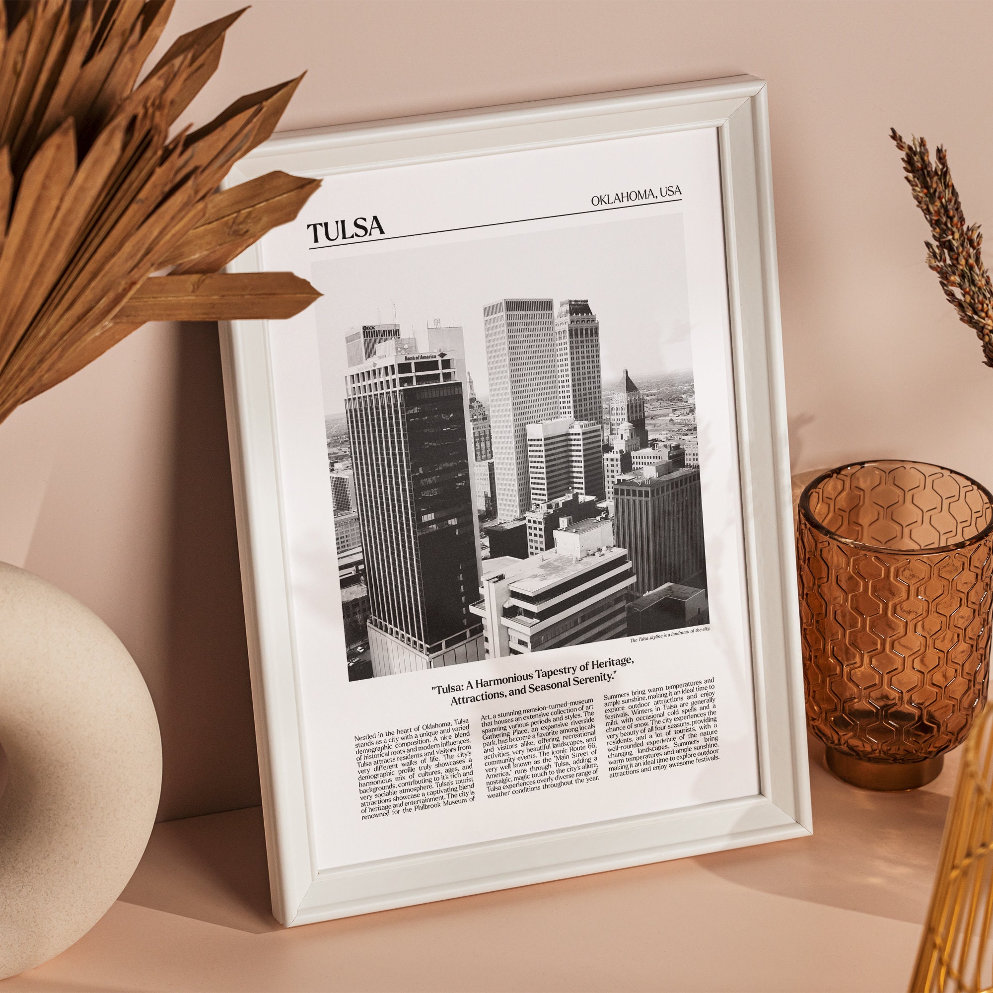 Tulsa Poster, Newspaper Style, Black and White Print, Printable Wall ...