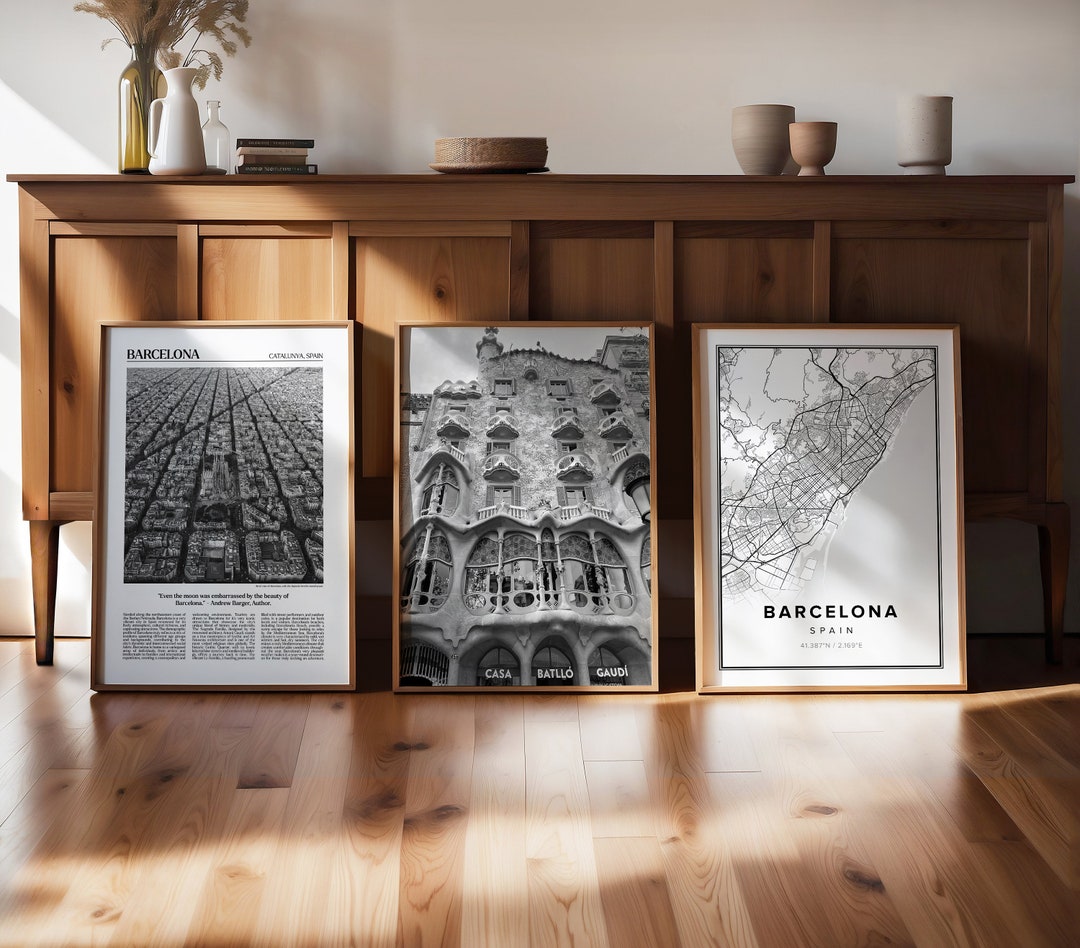 Barcelona Art Print, Set of 3, Barcelona Gallery Wall Art, Barcelona ...