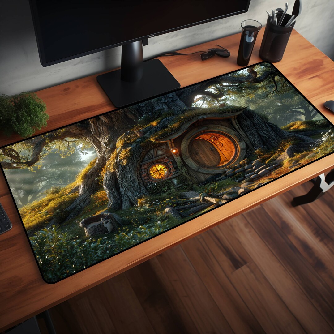 Hobbit Home Gaming Mouse Pad Hobbit Home Desk Mat Tree of Life Hobbit ...