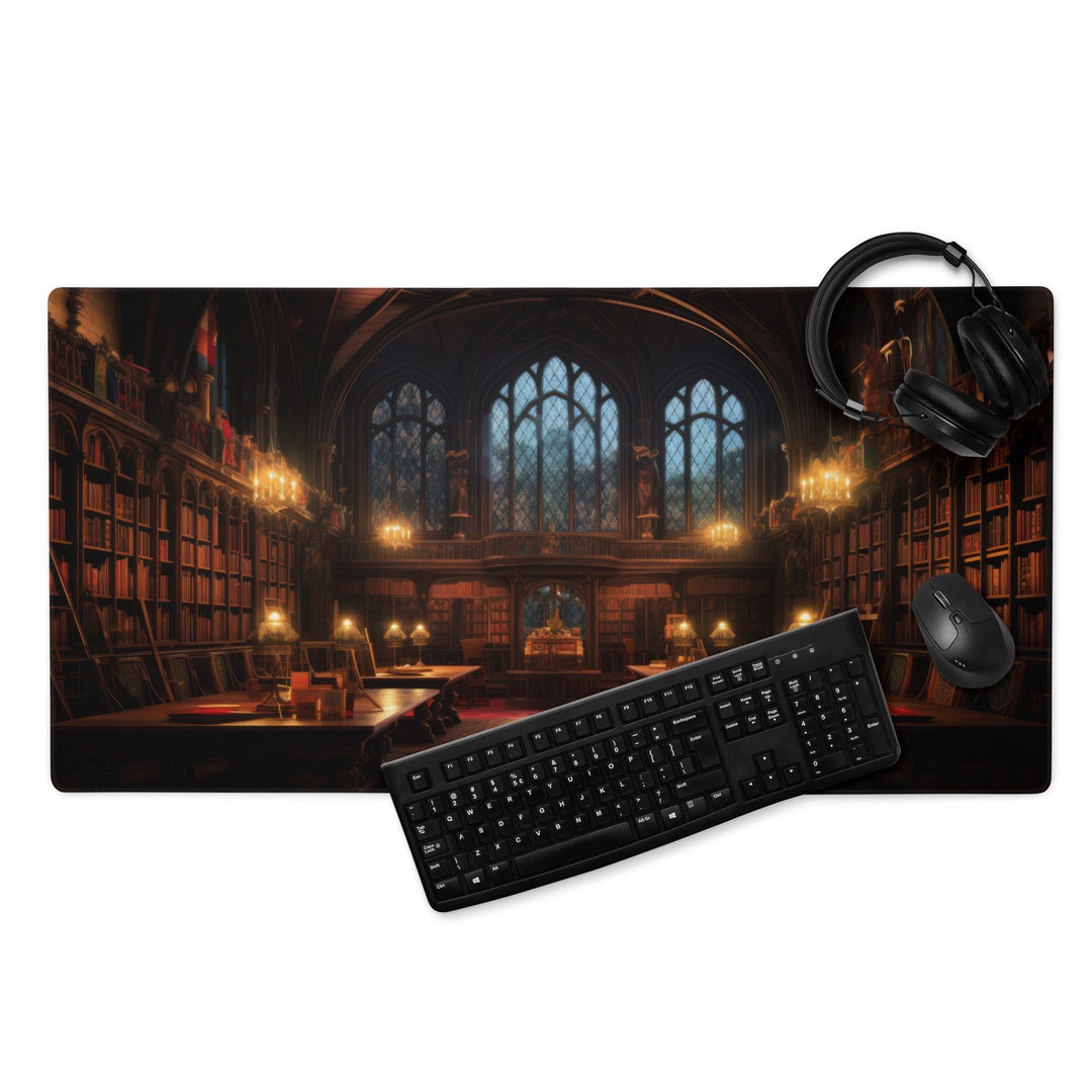 Gothic Hogwarts Style Library Gaming Mouse Pad - Etsy