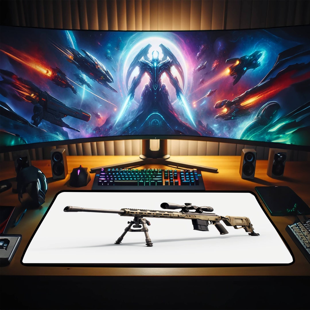 Large Mouse Pad, Sniper Rifle Desk Mat Gaming Mouse Pad - Etsy