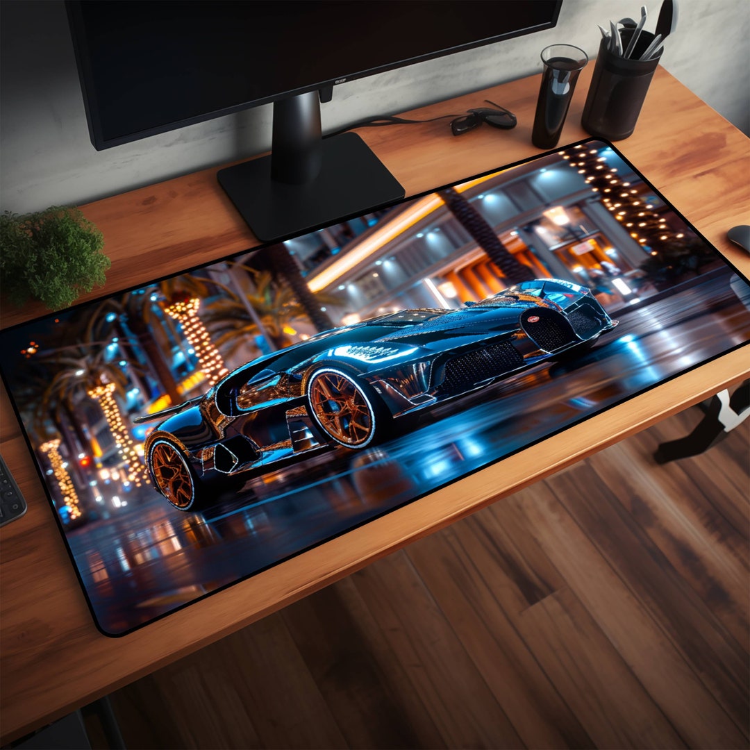 Bugatti Gaming Mouse Pad Bugatti Sports Car Desk Mat Extended Mouse Pad ...