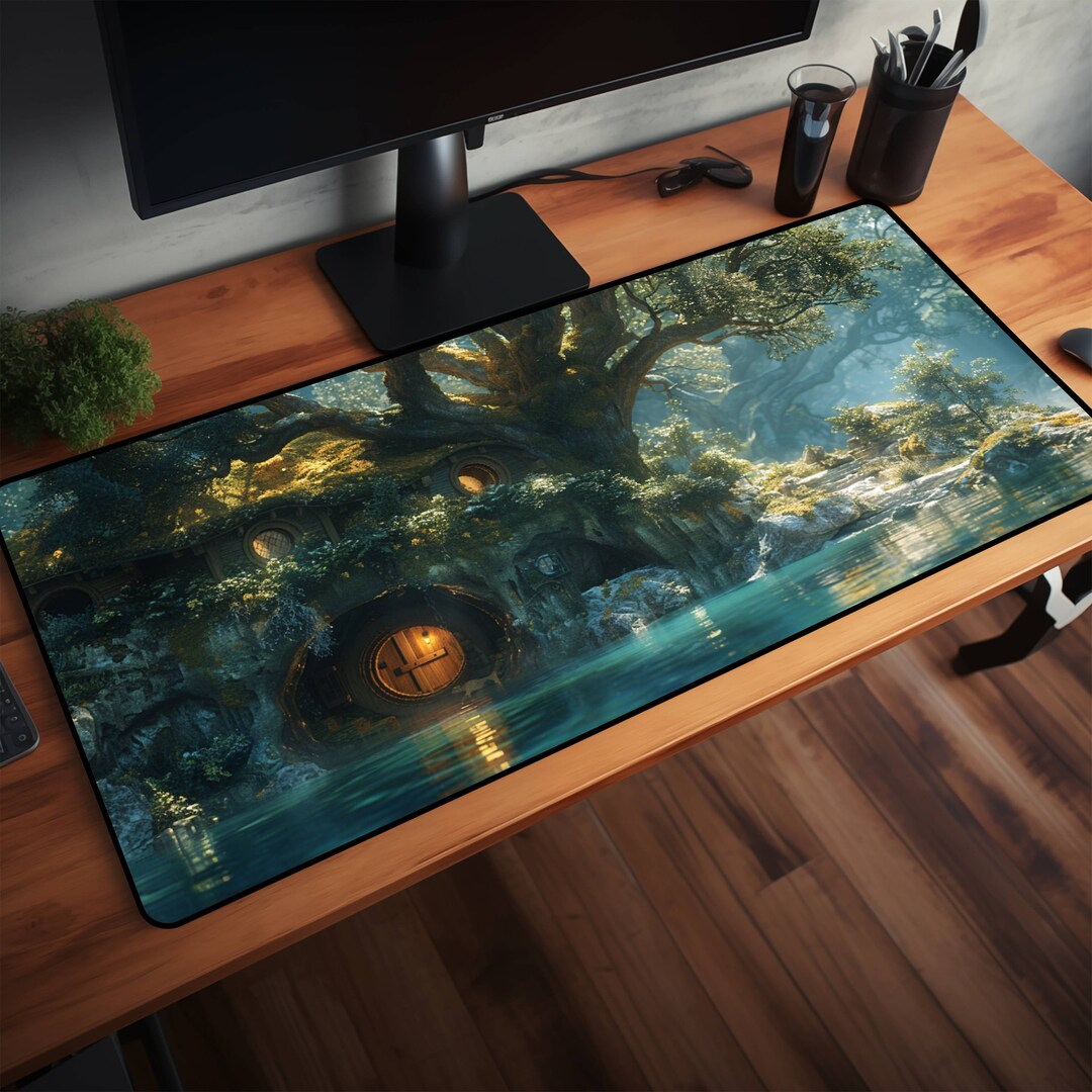 Hobbit Home Gaming Mouse Pad Hobbit Home Desk Mat Tree of Life Hobbit ...