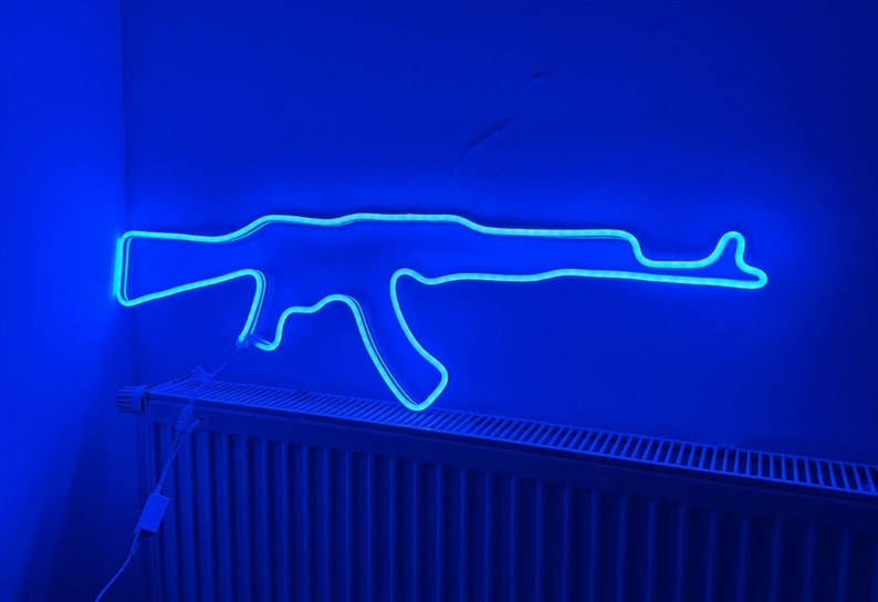 RGB LED Neon Sign Assault Rifle 99x28cm - Etsy