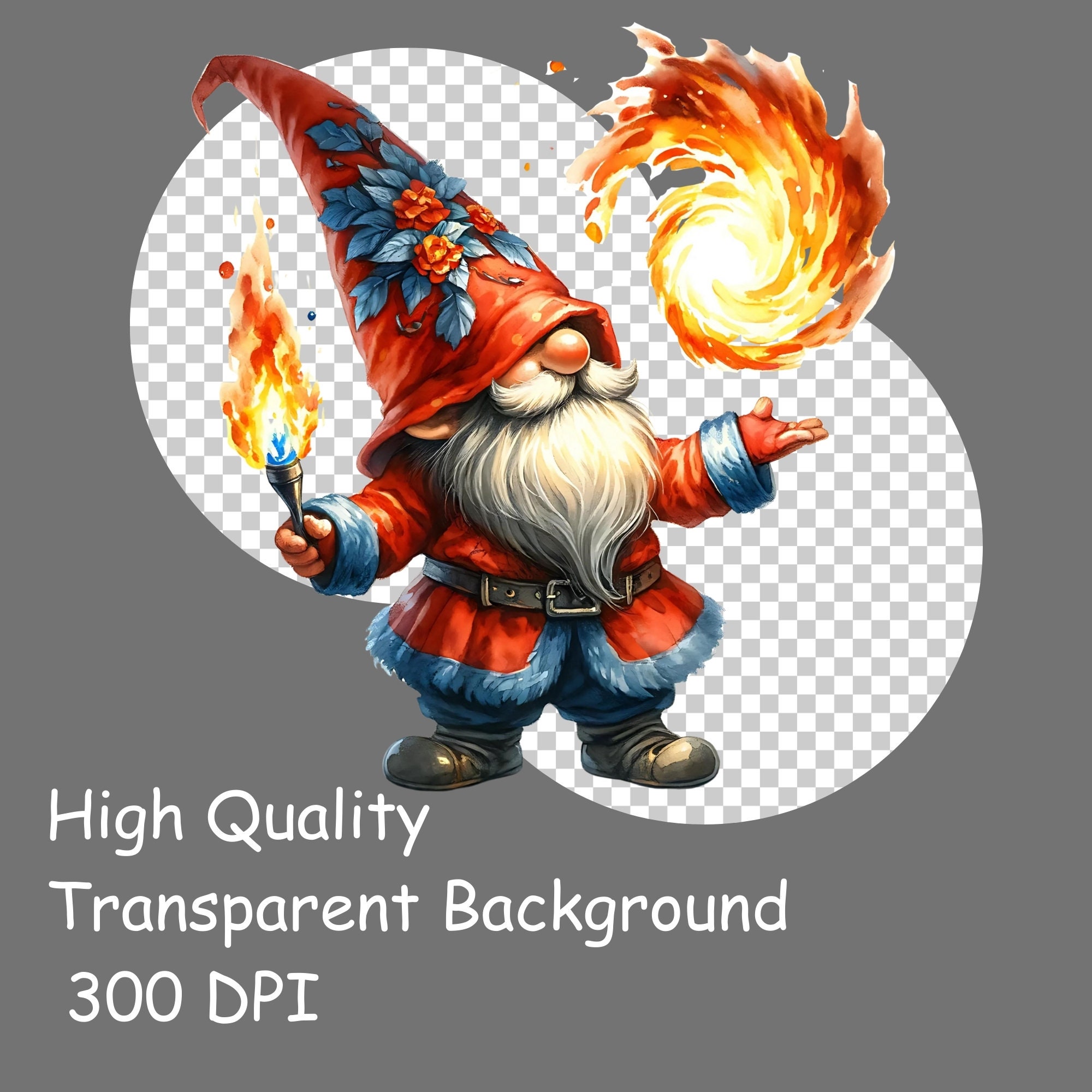 14 PNG, 300 DPI, Gnomes in the Circus, Watercolor Clipart, Cute ...