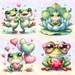 Frogs in Valentine Clipart Theme, Watercolor Clipart, Cute Watercolor ...