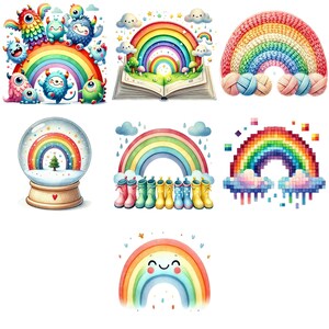25 PNG, 300 DPI, Rainbow, Watercolor Clipart, Commercial Use - Etsy