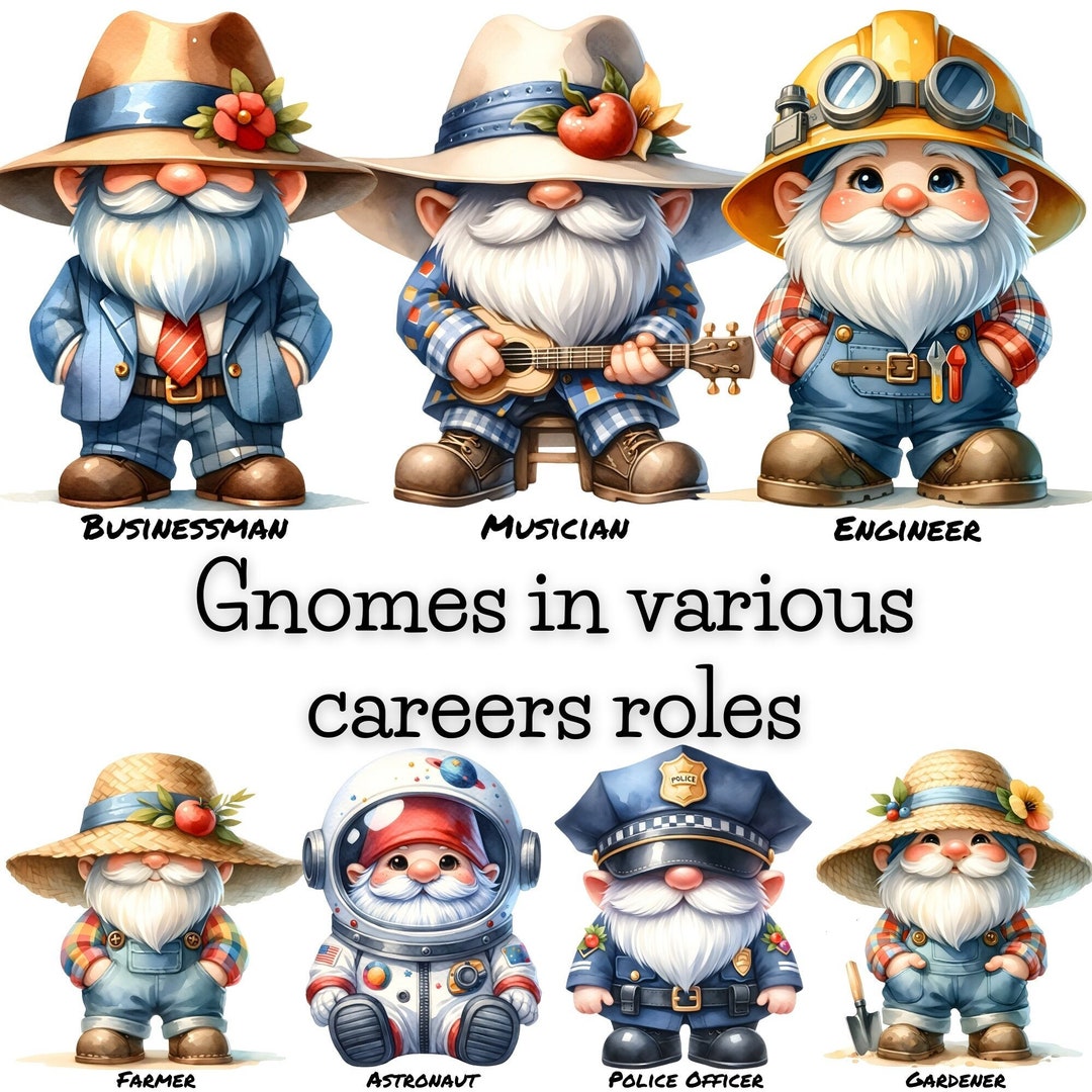 Career Gnomes Watercolor Clipart: Invitation Design (PNG File) - Etsy