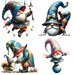 14 PNG, 300 DPI, Gnomes in the Circus, Watercolor Clipart, Cute ...
