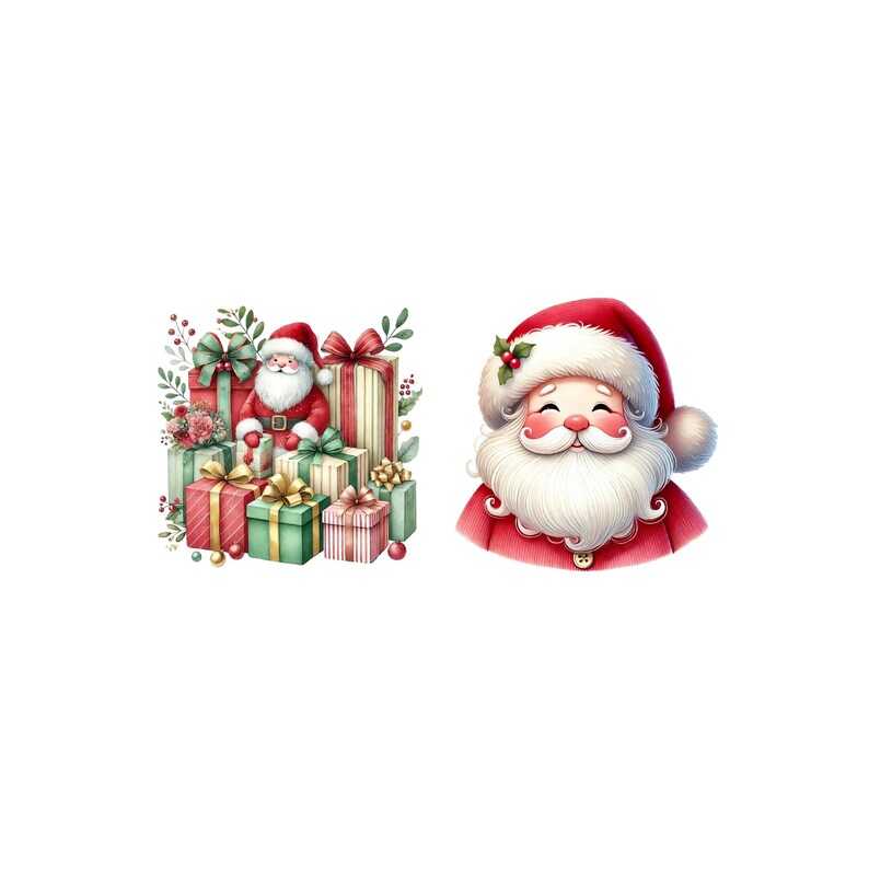 20 PNG, 300 DPI, Christmas Elements, Watercolor Clipart, Commercial Use ...