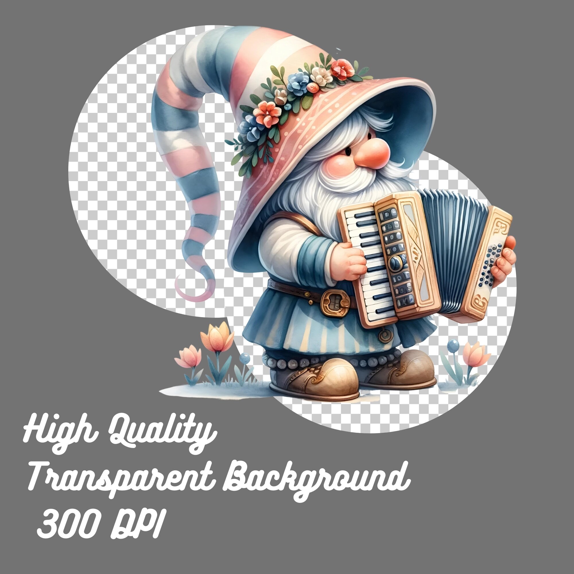 Watercolor Gnome Clipart: Musical Instruments (PNG, 300 DPI) - Etsy