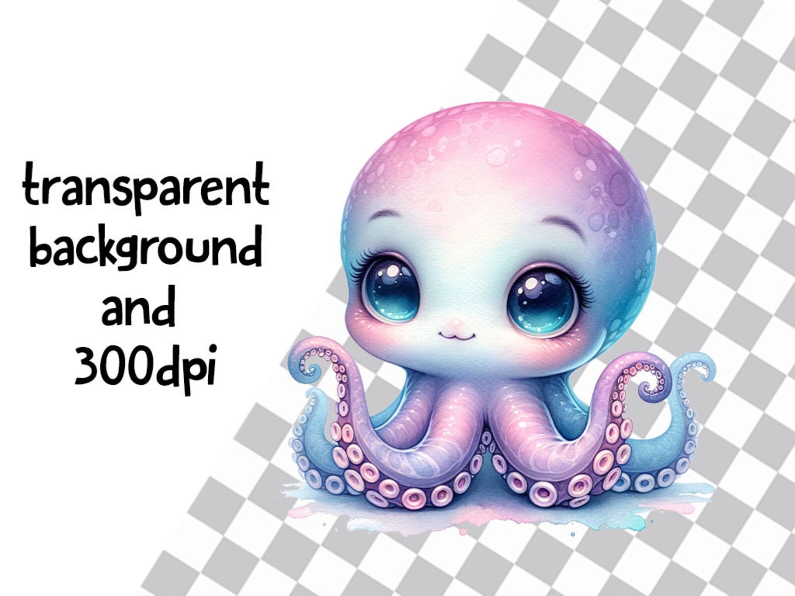 Baby Octopus Digital Clipart - 10 PNG Files for Instant Download ...