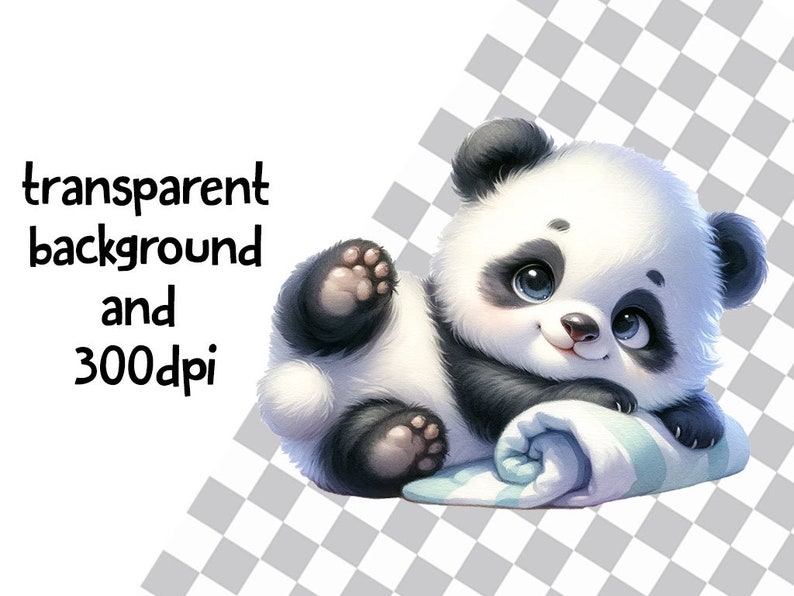 Adorable Baby Panda Collection - 10 PNG Digital Files, Instant Download ...