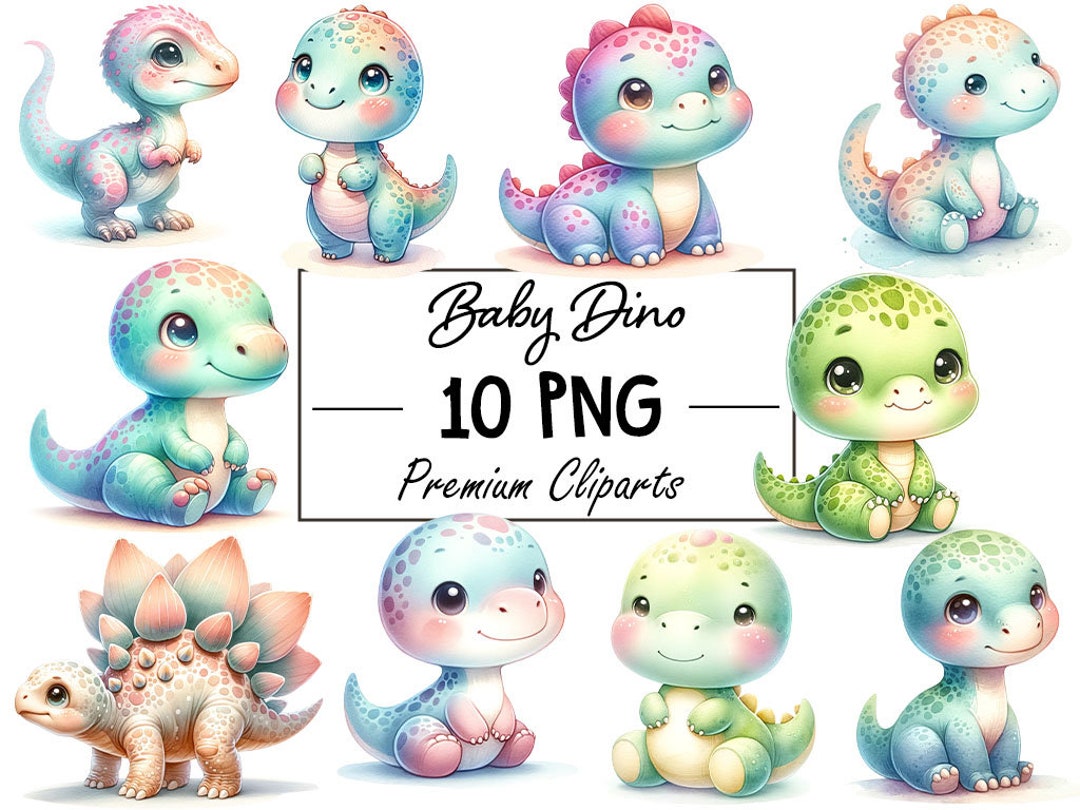 Adorable Baby Dino PNG Collection - Set of 10 Cute Dinosaur Images for ...