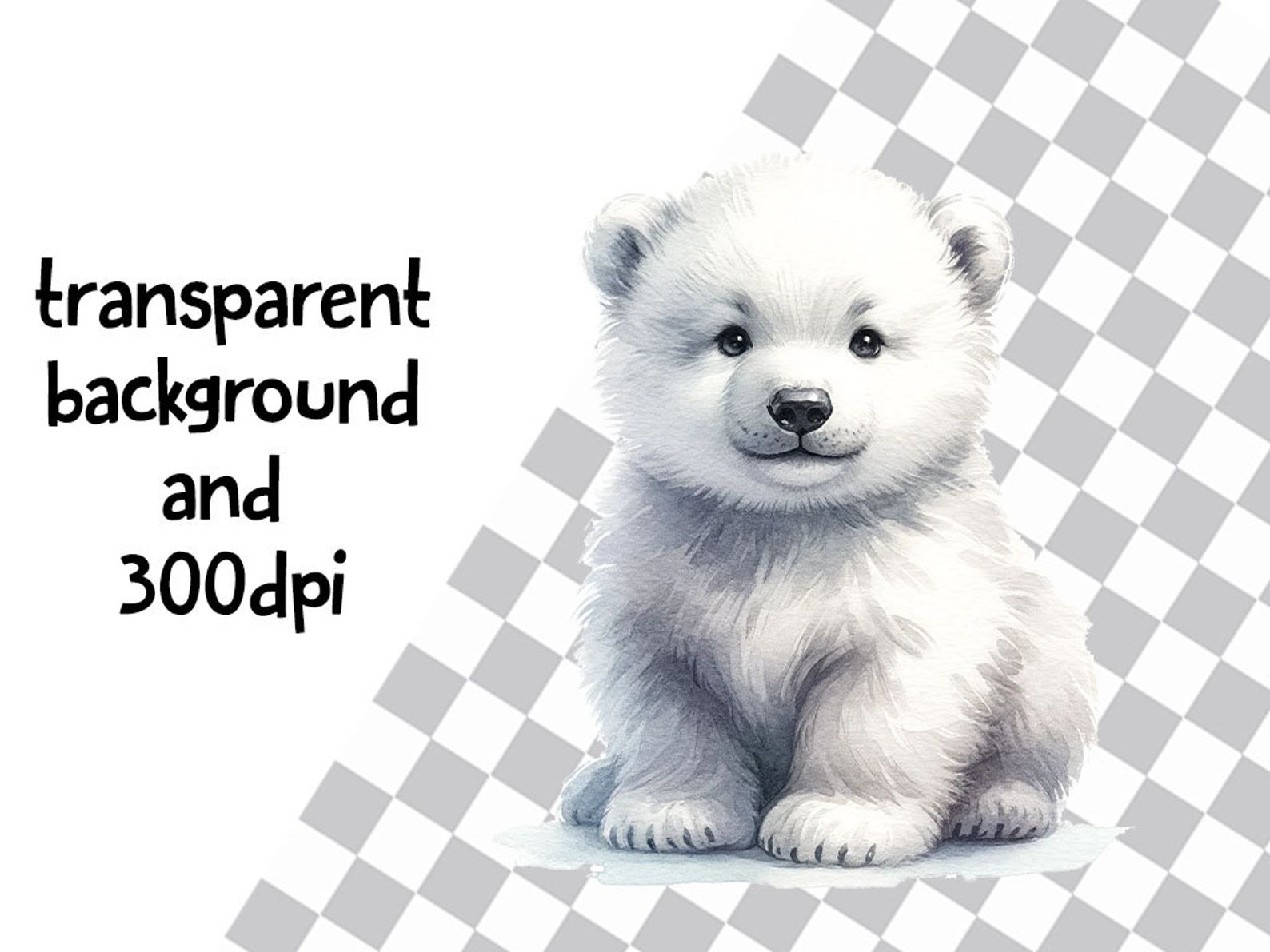 Baby Arctic Animals Digital Clipart - 13 PNG Files, Instant Download ...