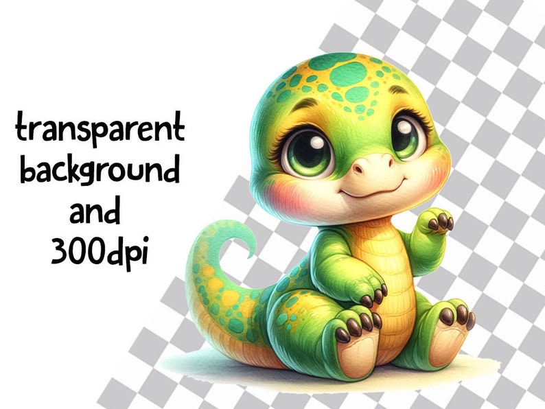 Adorable Baby Dino PNG Collection - Set of 10 Cute Dinosaur Images for ...