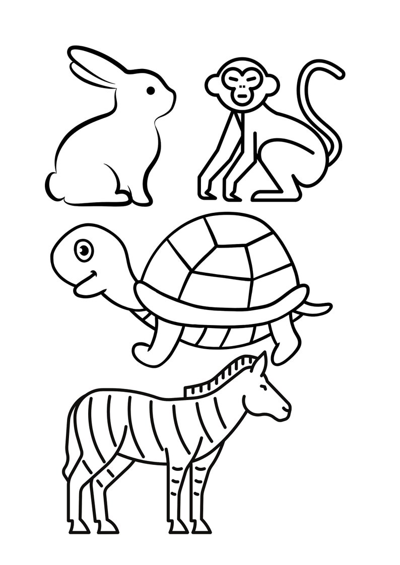 Tracing Coloring Pages for Preschool - Etsy