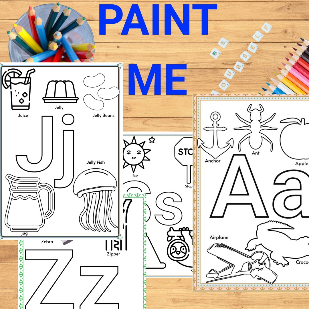 A to Z Printable Alphabet, Coloring - Etsy