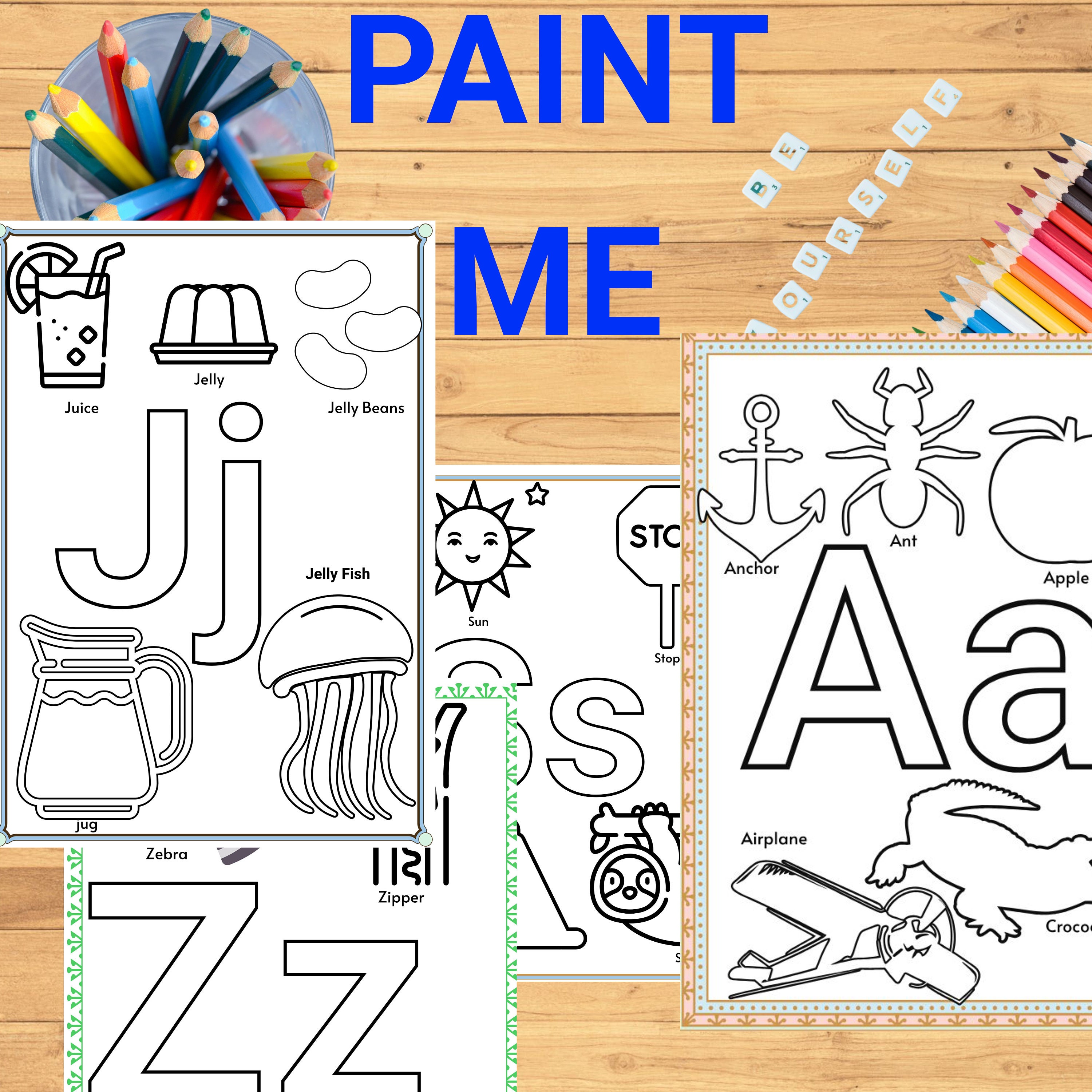 A to Z Printable Alphabet, Coloring - Etsy