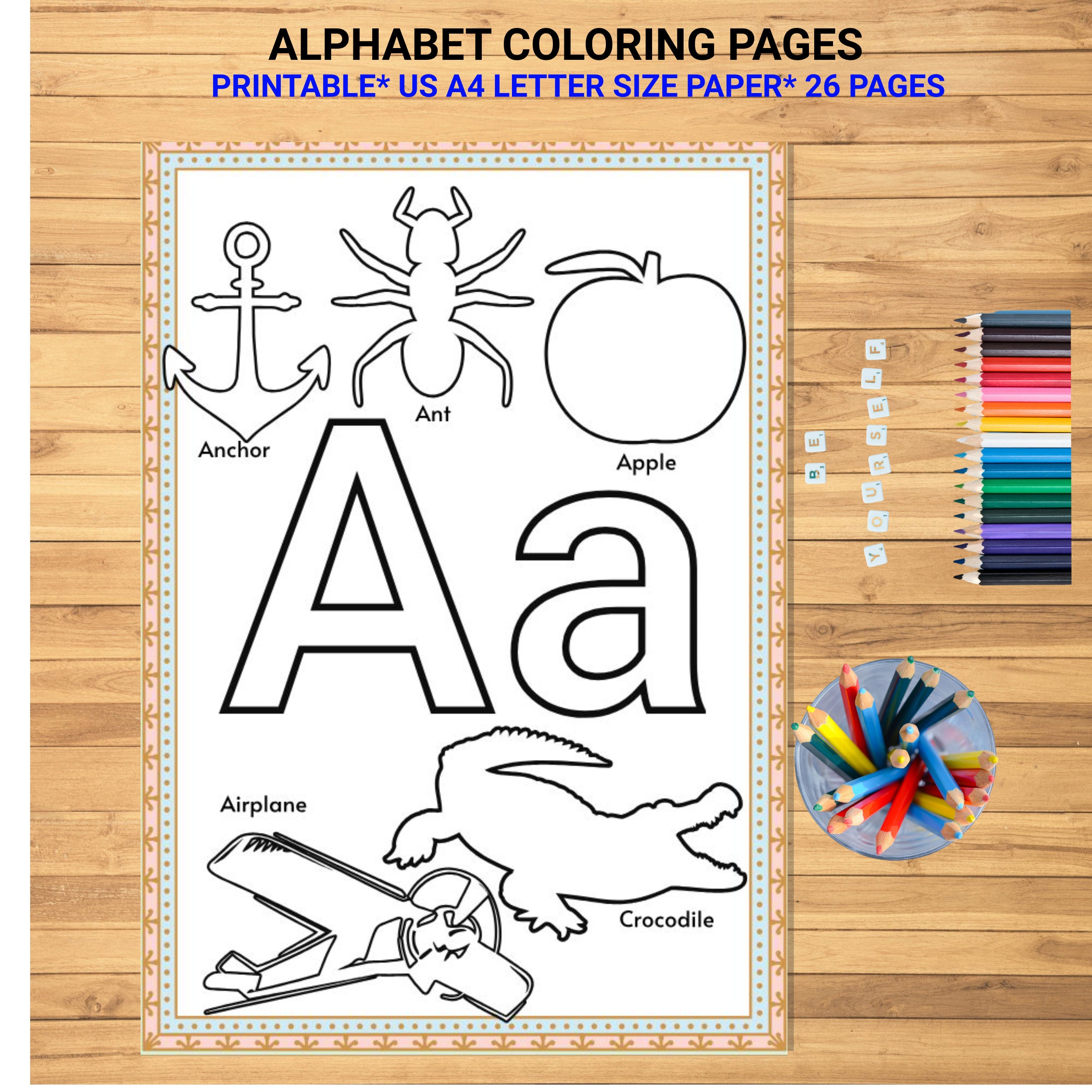 A to Z Printable Alphabet, Coloring - Etsy