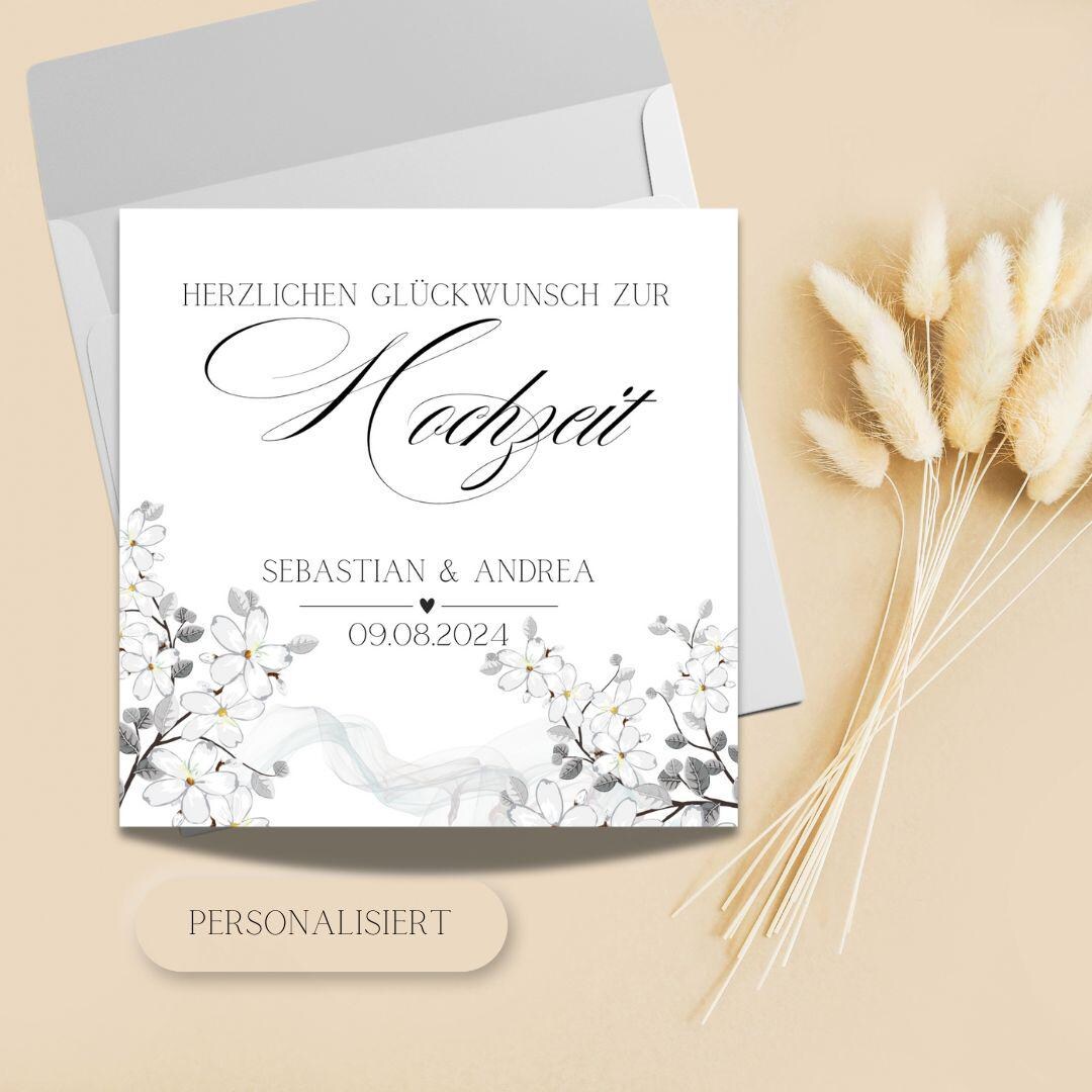 Personalizable Wedding Card, Congratulations Card, Card, Folding Card ...