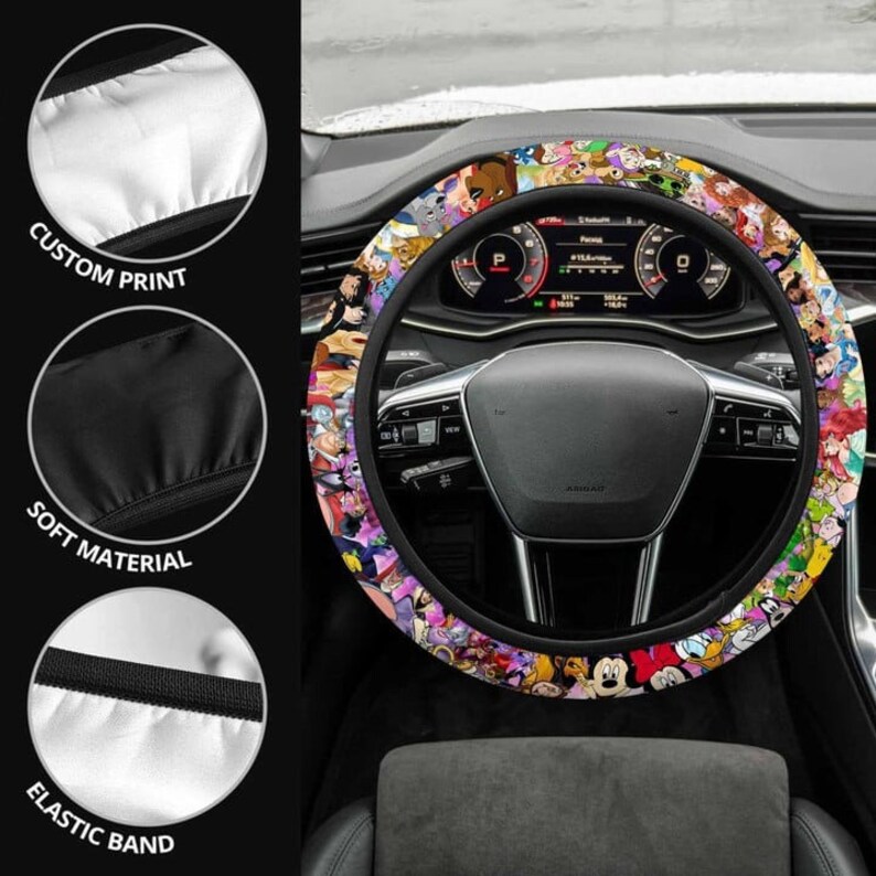 Disney Characters Steering Wheel Cover, Steering Wheel Cover With Grip ...