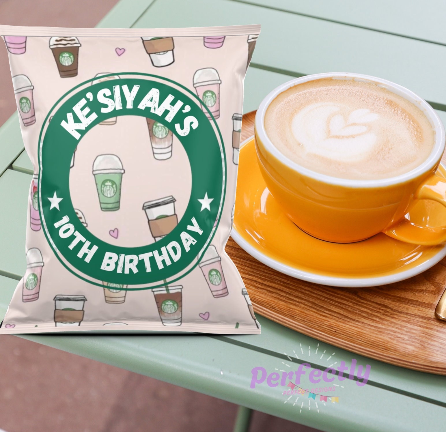Starbucks Theme Chip Bag - Etsy