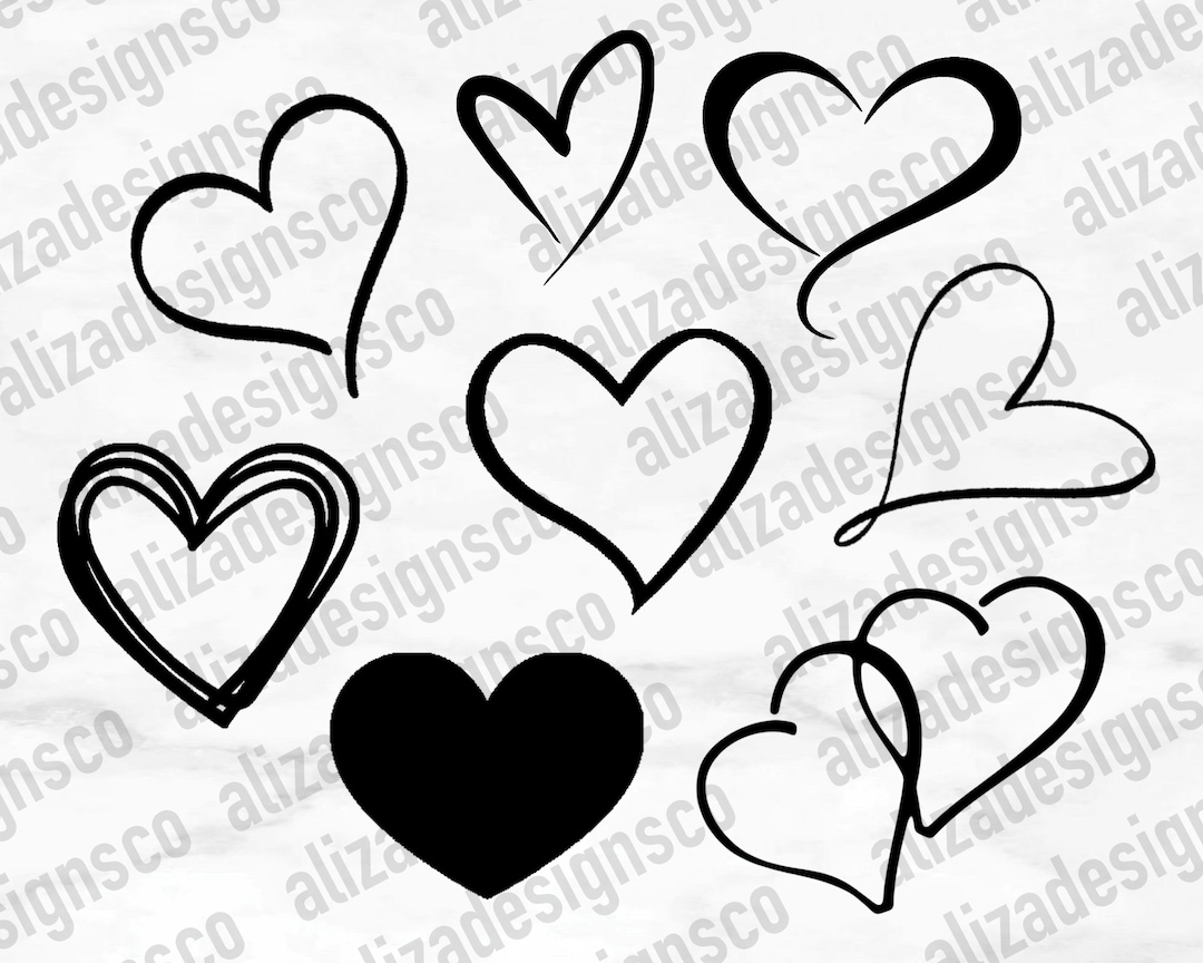 Heart SVG Bundle, Valentine Love Heart, Cricut Cut, Silhouette SVG ...