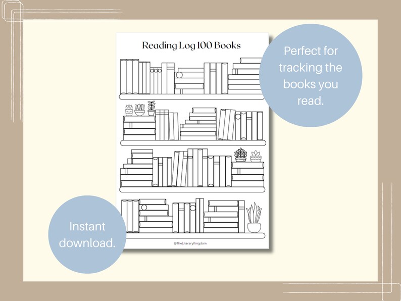 TWO Printable Reading Trackers, 100 Books Reading Log and 52 Books Reading Log - Etsy