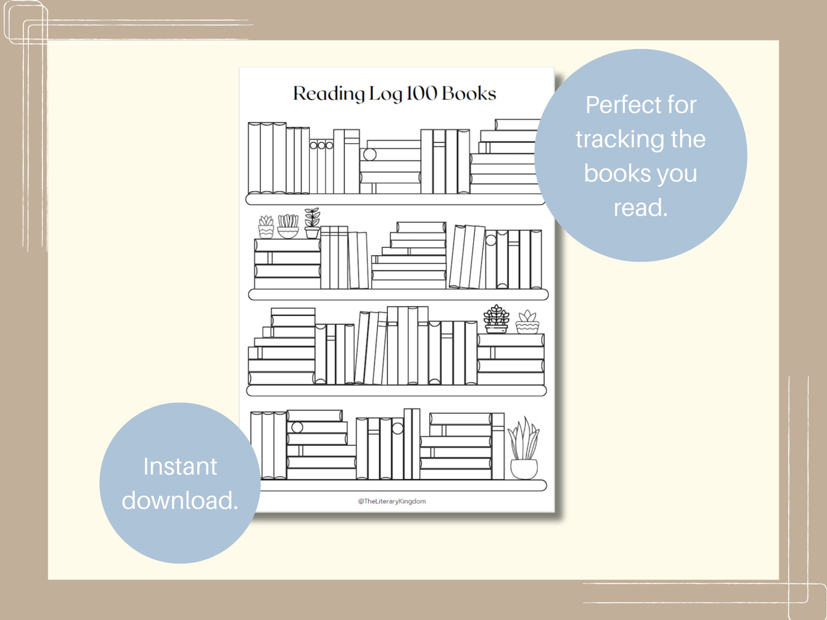 TWO Printable Reading Trackers, 100 Books Reading Log and 52 Books ...