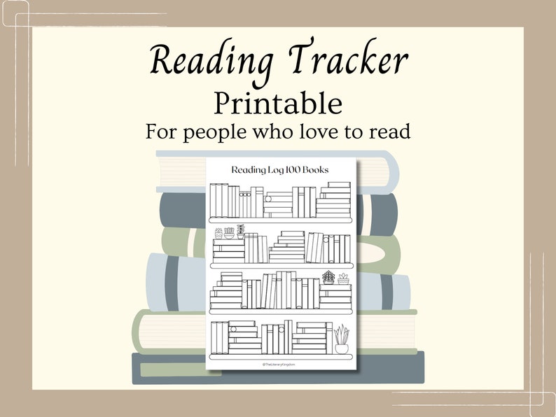 TWO Printable Reading Trackers, 100 Books Reading Log and 52 Books ...