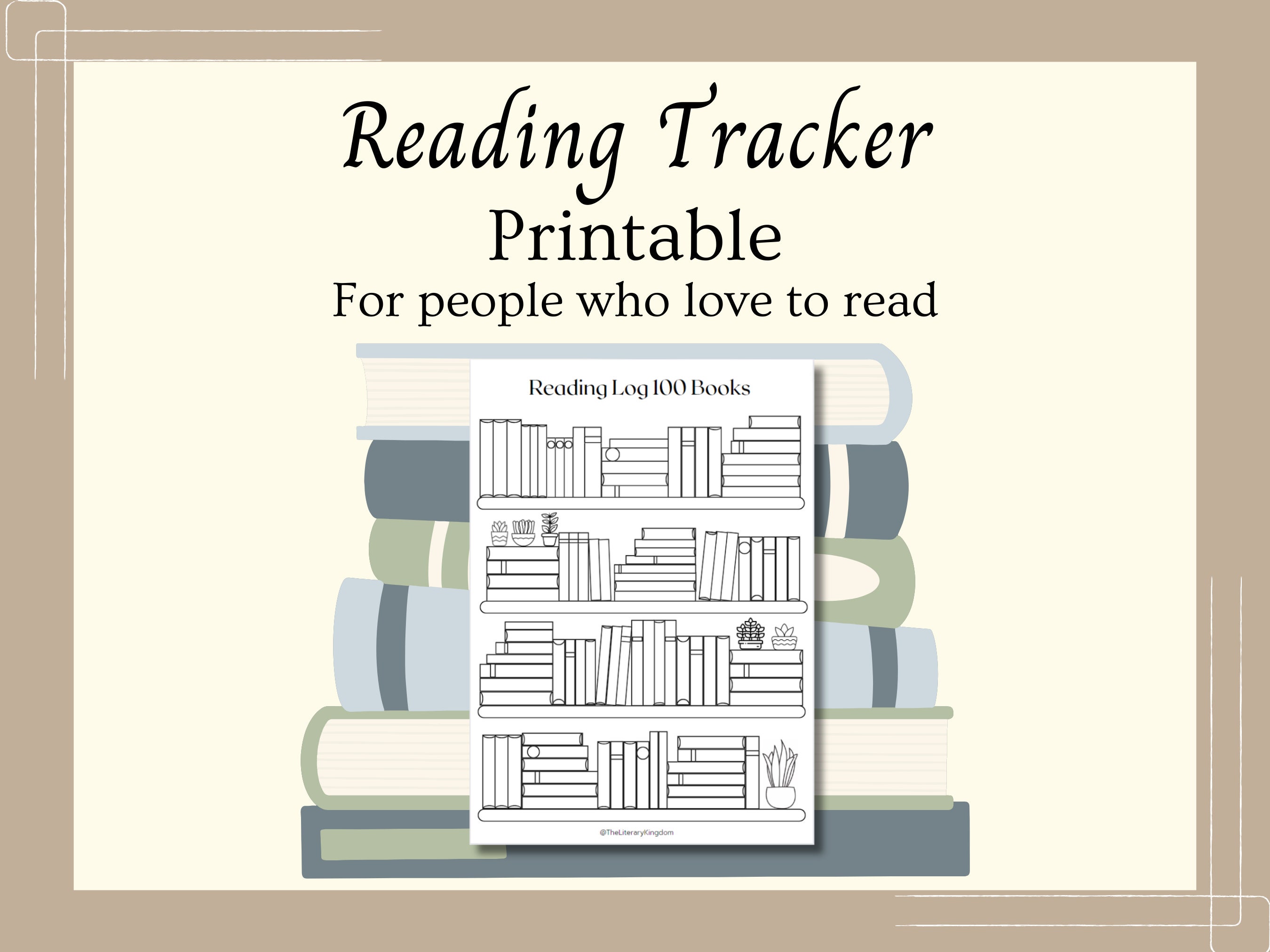 TWO Printable Reading Trackers, 100 Books Reading Log and 52 Books ...